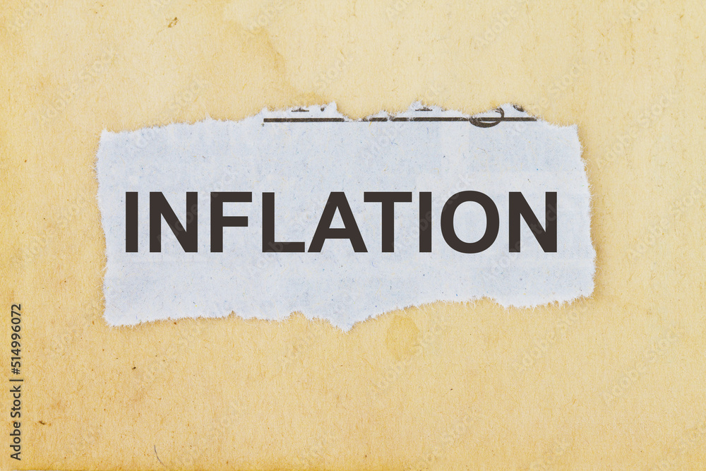 Poster Inflation as written in an old cutout newspaper concept for ...