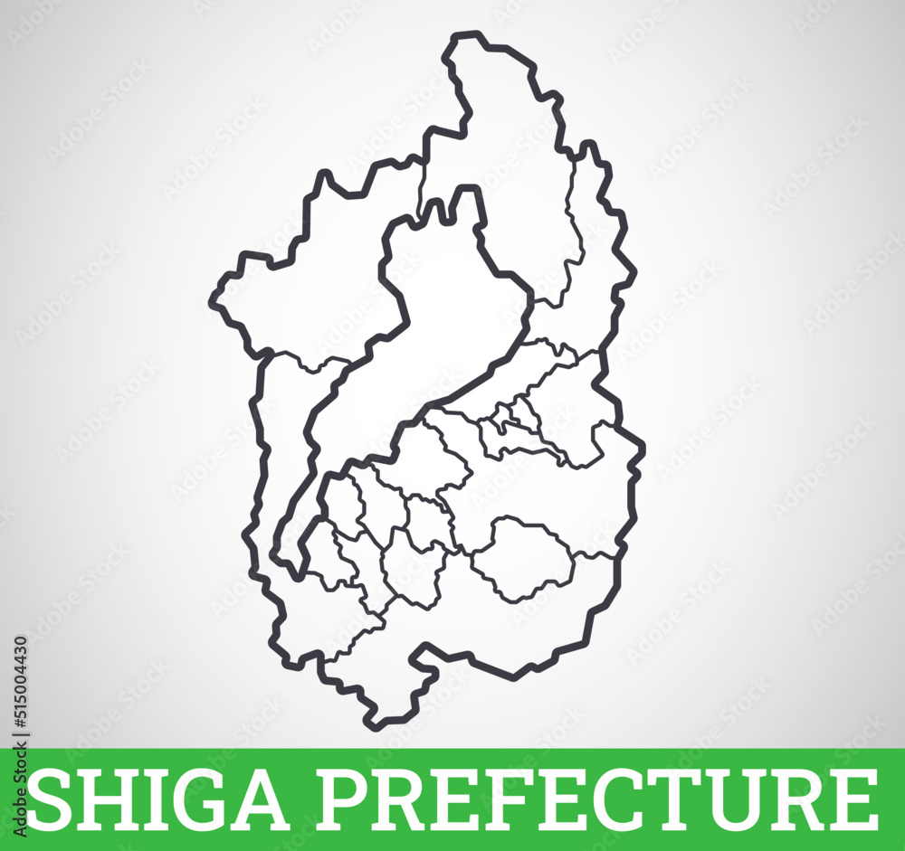 Simple outline map of Shiga Prefecture, Japan. Vector graphic ...