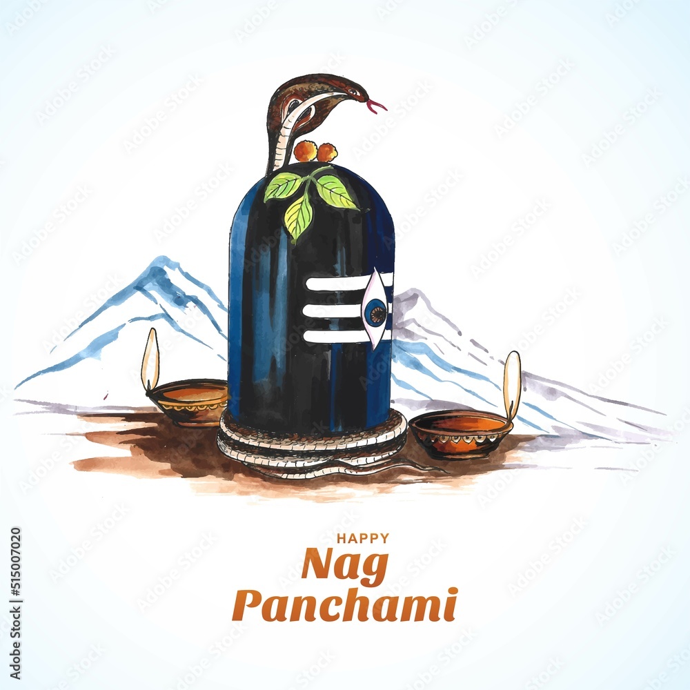Happy Nag Panchami Indian Festival Card Design Stock Vector Adobe Stock