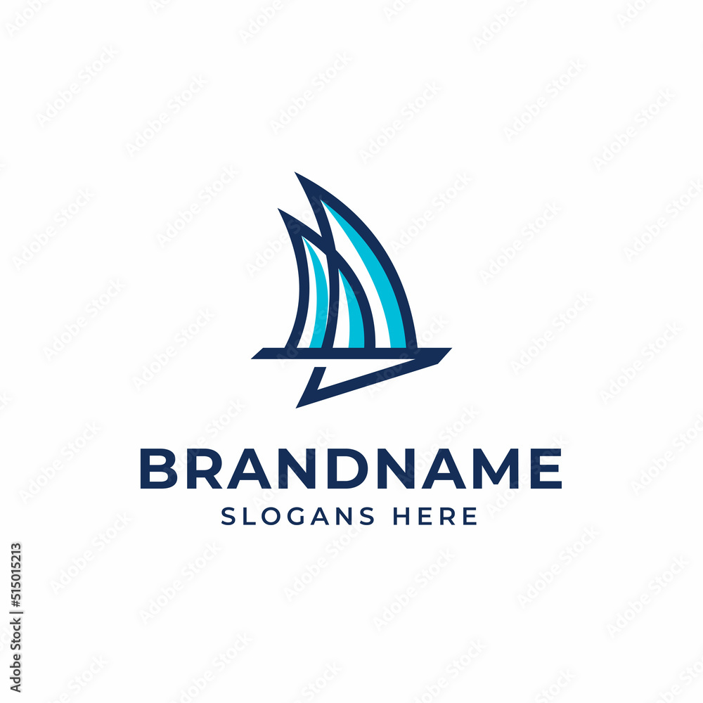 Sail boat logo design, vector and illustration Stock Vector | Adobe Stock
