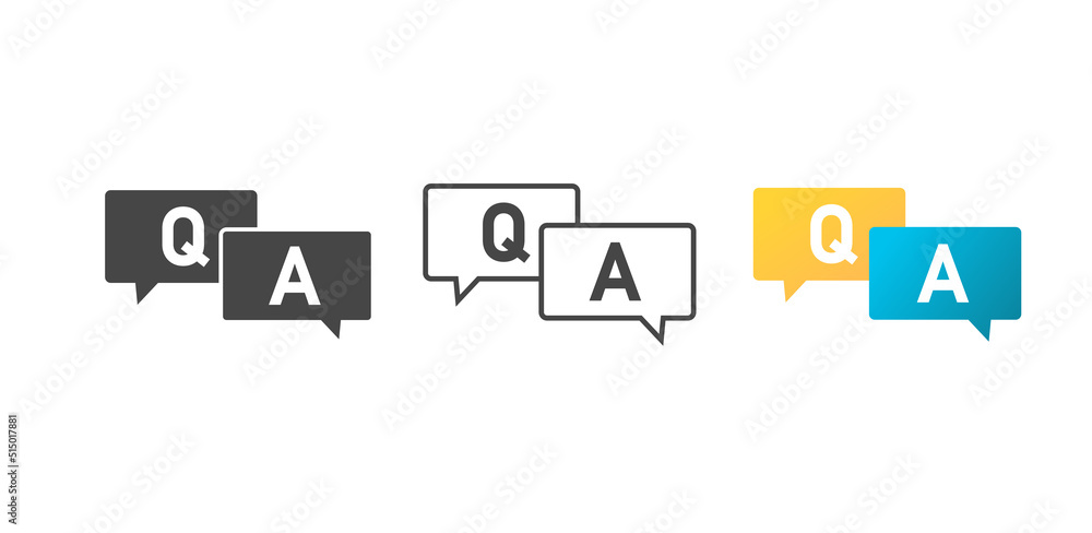 colorful q a messages. Vector illustration. stock image. Stock Vector ...