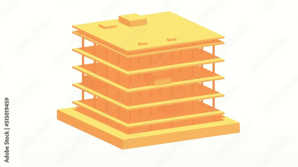 Building under construction. Build house construct in process. Spin on ...