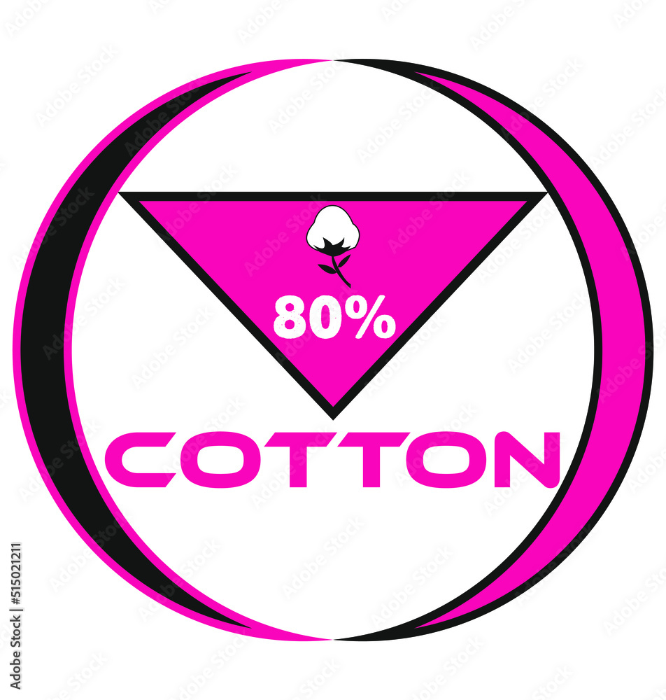 cotton vector art illustration sign symbol in pink circular shape ...