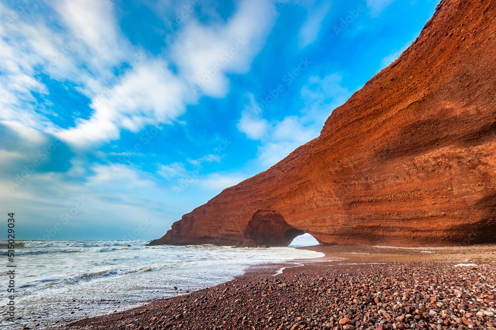 Red arches of Legzira beach, Morocco. Stock Photo | Adobe Stock