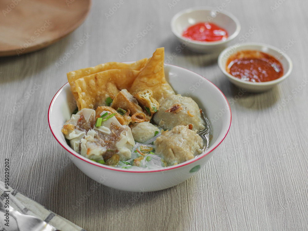 Bakso or baso is an Indonesian meatball, Its texture is similar to the ...