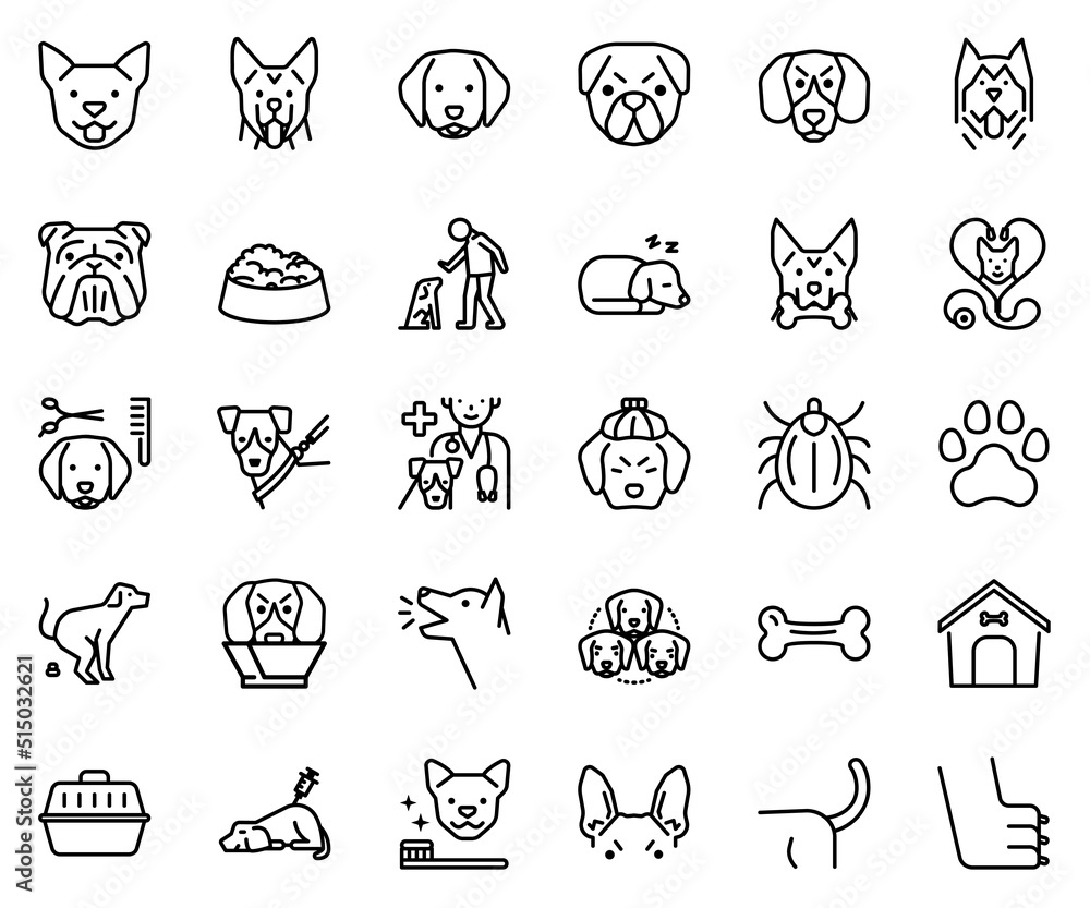 Dog icon set Stock Vector | Adobe Stock