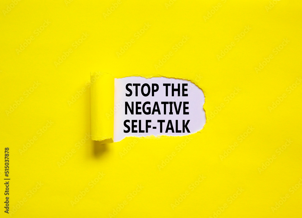 Stop negative self-talk symbol. Concept words Stop the negative self ...