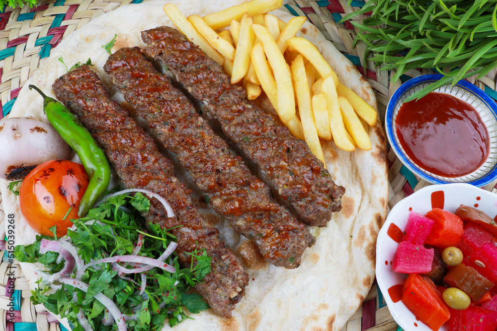 Arabic kebab platter Stock Photo | Adobe Stock