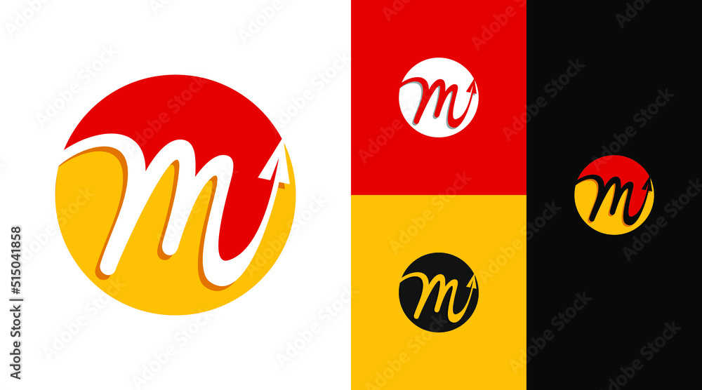 M Monogram with Paper Airplane Travel Logo Design Concept Stock Vector ...