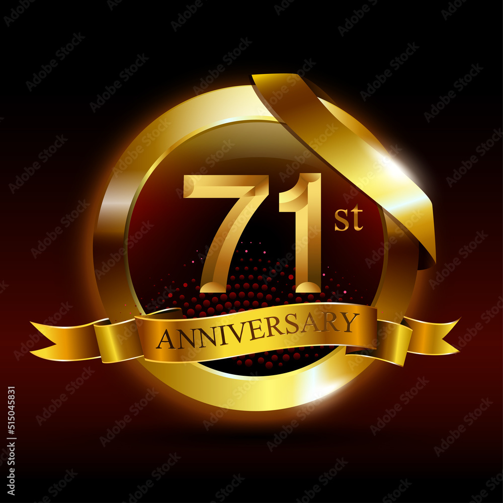 71 years golden anniversary logo Stock Vector | Adobe Stock