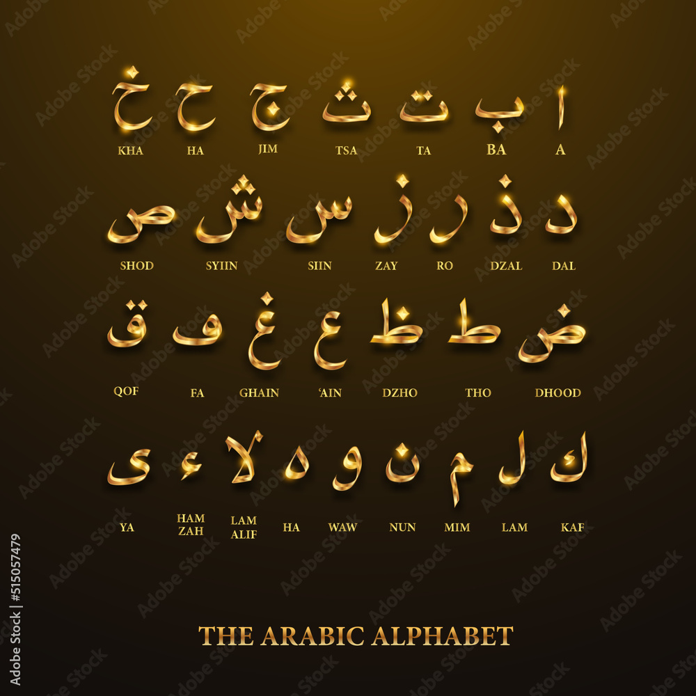 luxury Arabic alphabet education reading, learning. Islamic vector ...