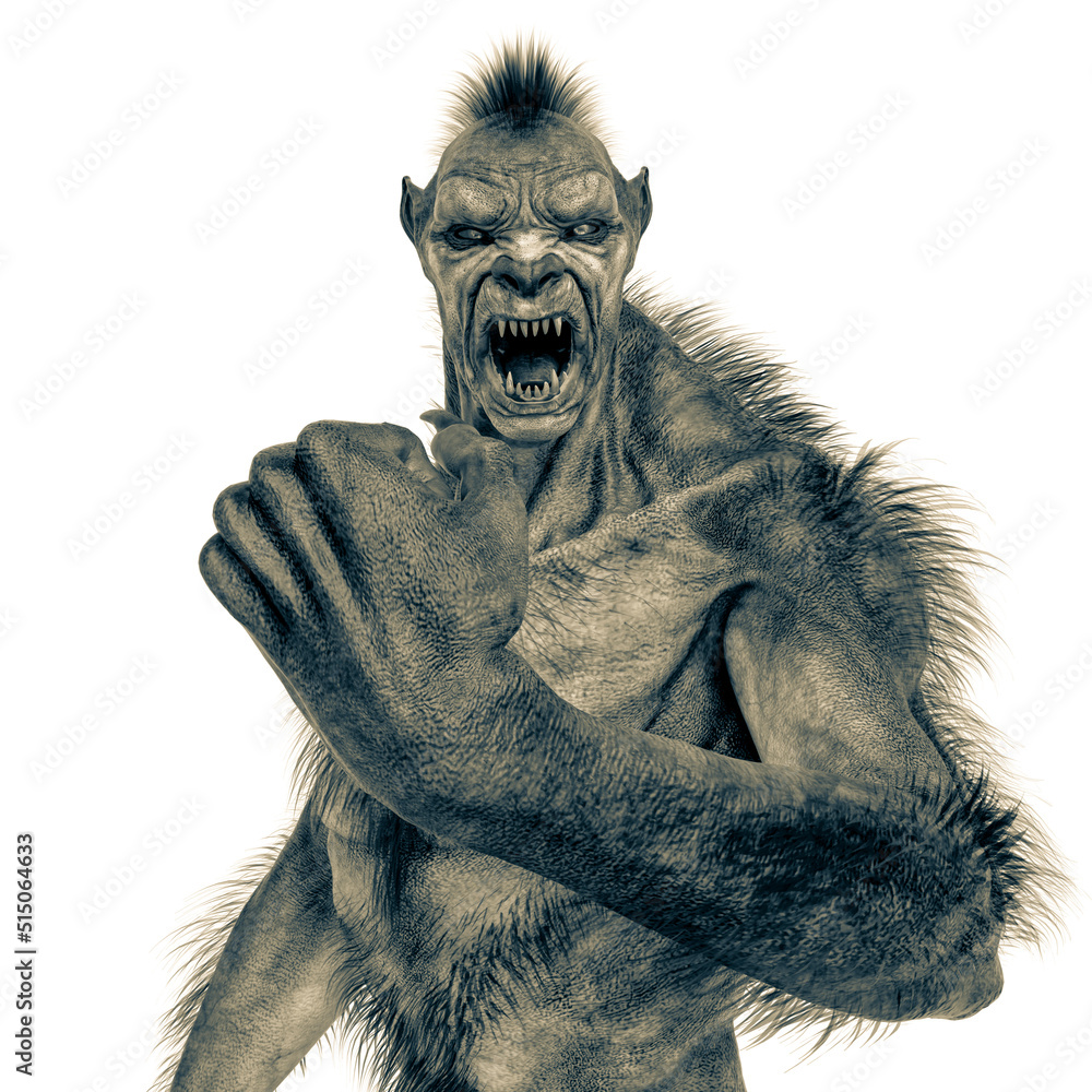 lycan monster is calling the pack for war in a white background Stock ...