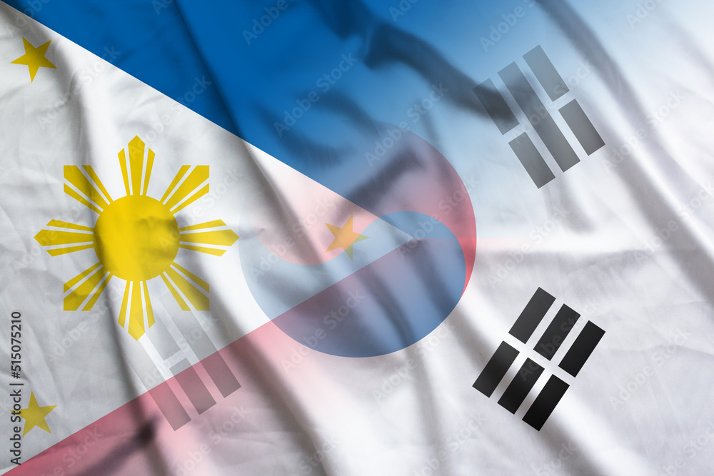 Philippines and South Korea official flag international negotiation KOR ...