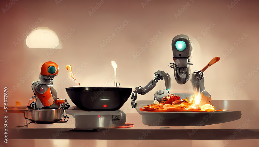 Robot chef cook using AI artificial intelligence for cooking and food ...