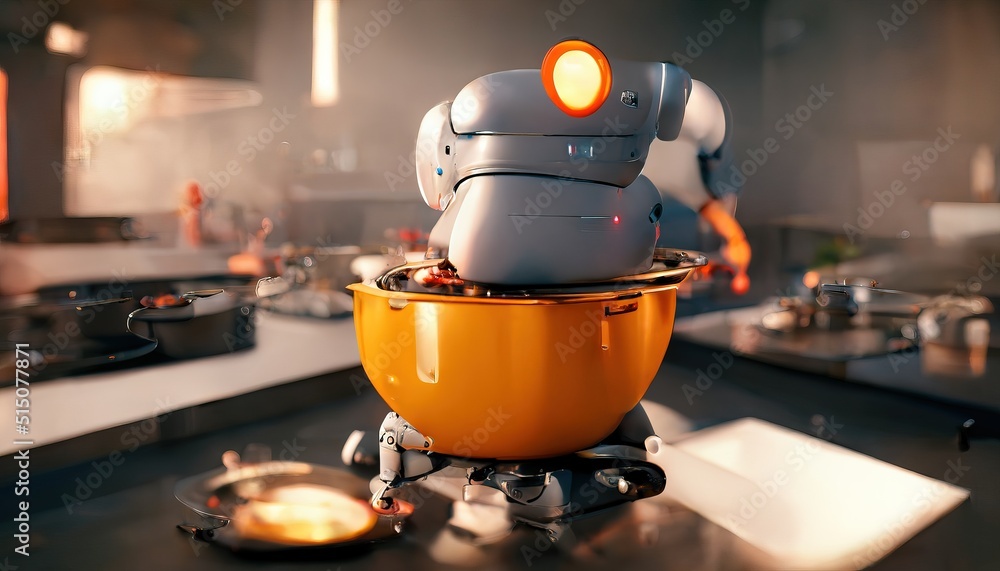 Robot chef cook using AI artificial intelligence for cooking and food ...