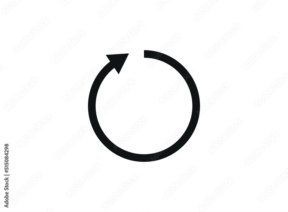 Circle arrow. Reload arrow icon isolated. Black refresh vector arrow ...