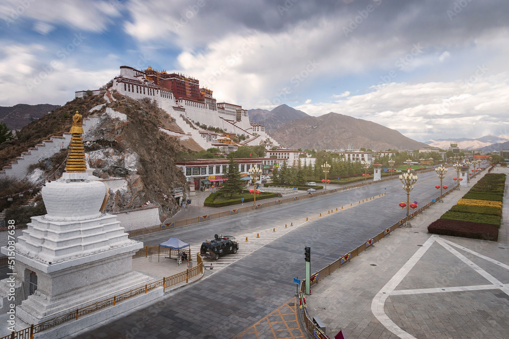Lhasa, Tibet, China - July 5, 2022: Close up view of Potala Palace ...