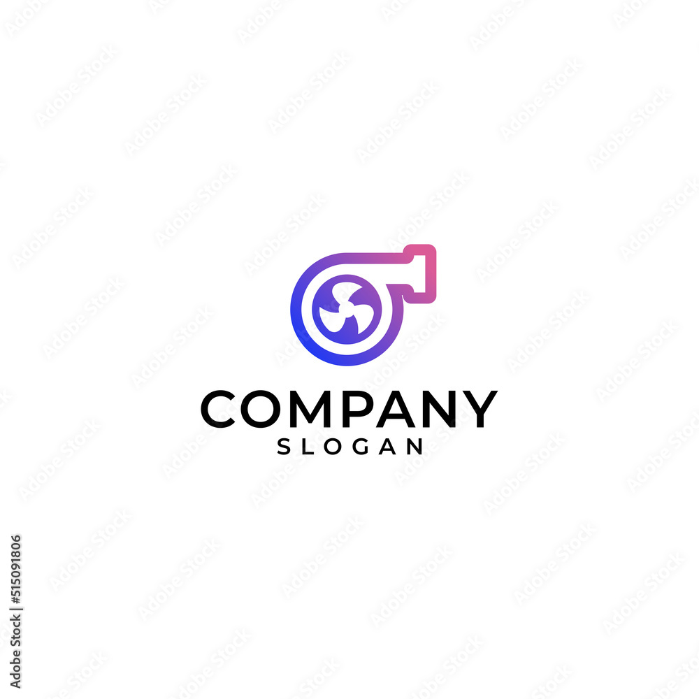 Turbo logo design vector illustration isolated background Stock Vector ...