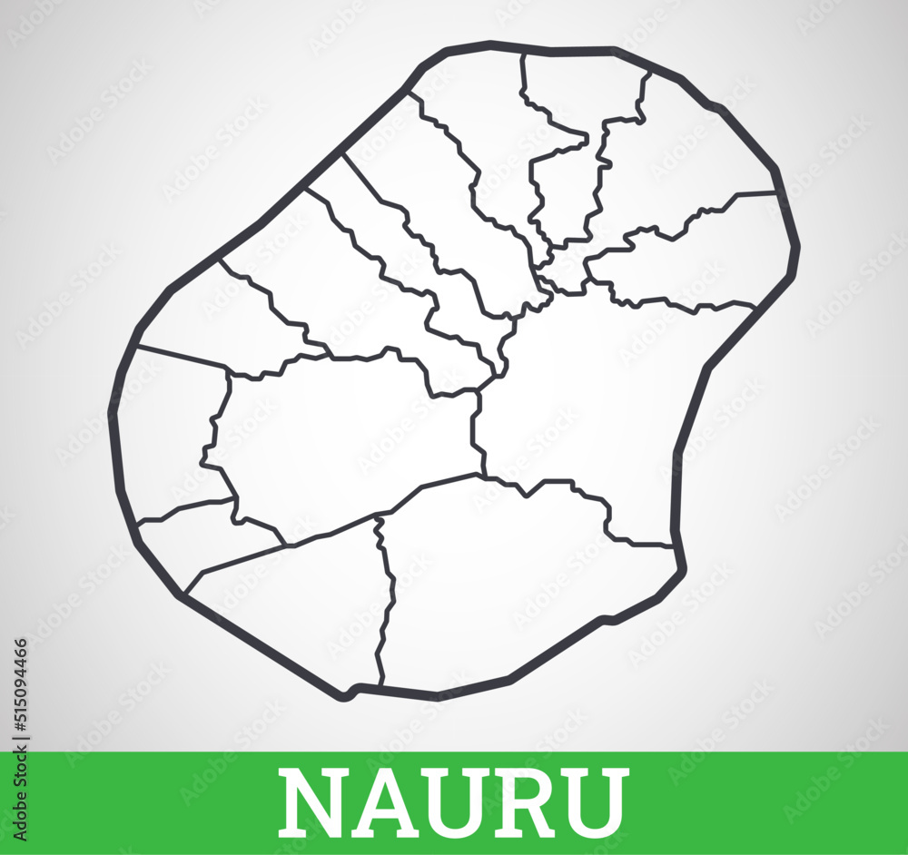 Simple outline map of Nauru. Vector graphic illustration. Stock Vector ...