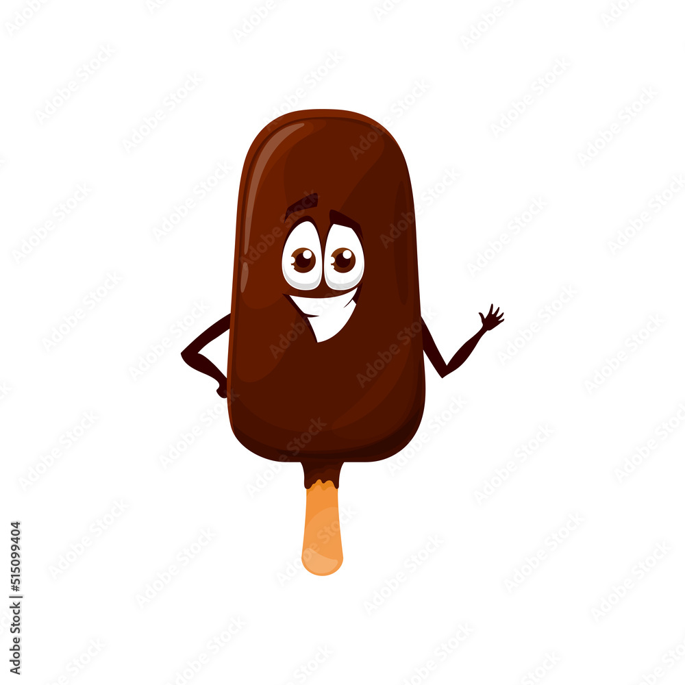 Happy emoji, sweet eskimo chocolate glaze ice cream isolated funny ...