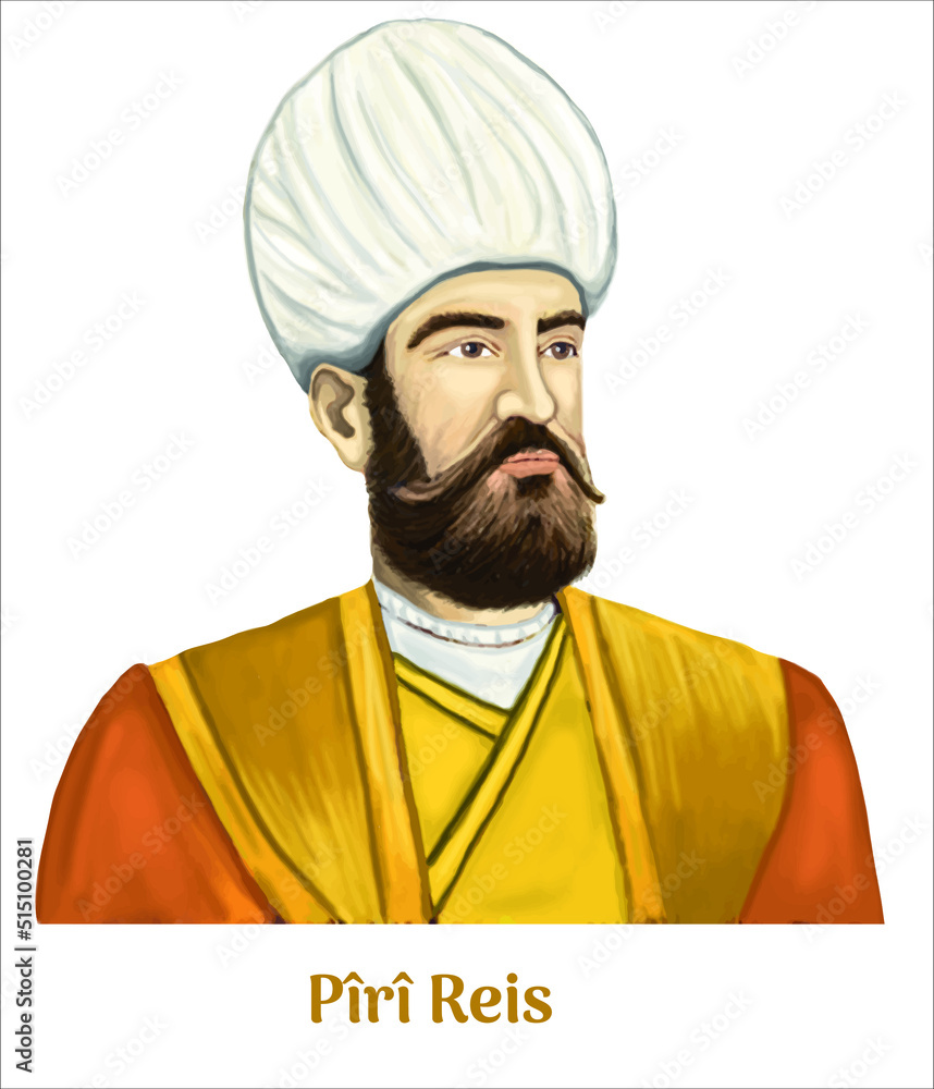 'Pîrî Reis' Vector illustration hand drawn Stock Vector | Adobe Stock