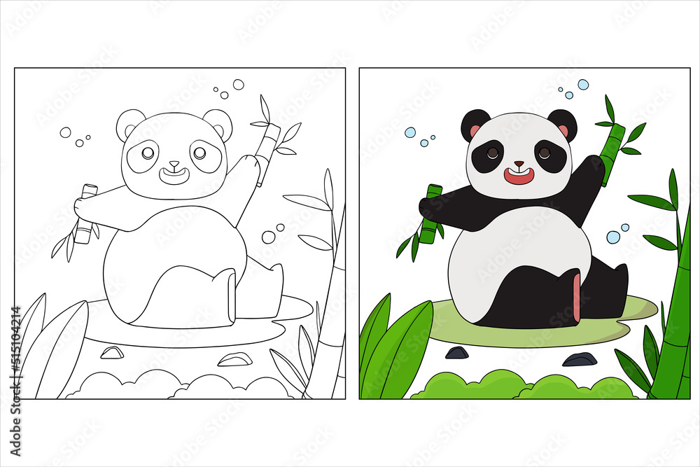 Hand Drawn Cute Animal Coloring Pages for kids 5 Stock Vector | Adobe Stock