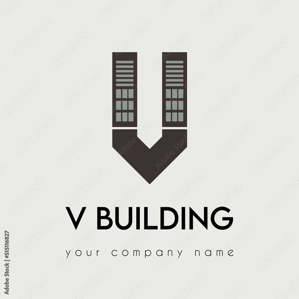 letter v building logo vector illustration design Stock Vector | Adobe ...