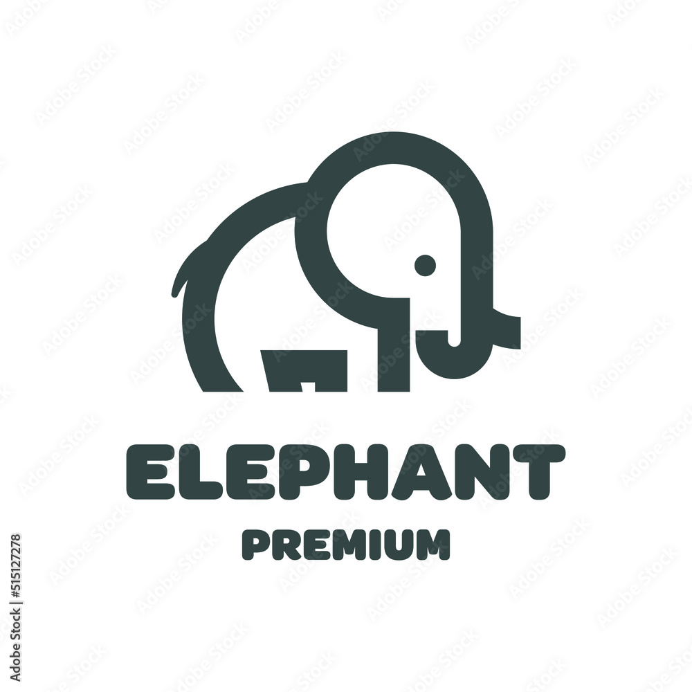 Elephant Cute Logo Stock Vector | Adobe Stock