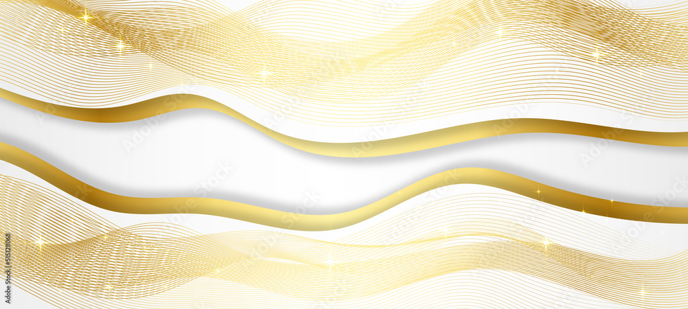 Modern white and gold abstract background. Abstract geometric shape ...