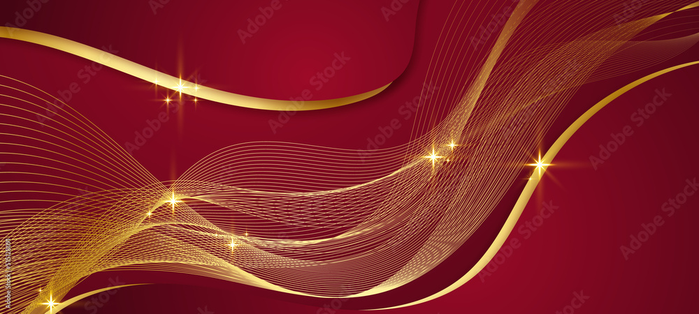 Modern red and gold abstract background. Abstract geometric shape red ...