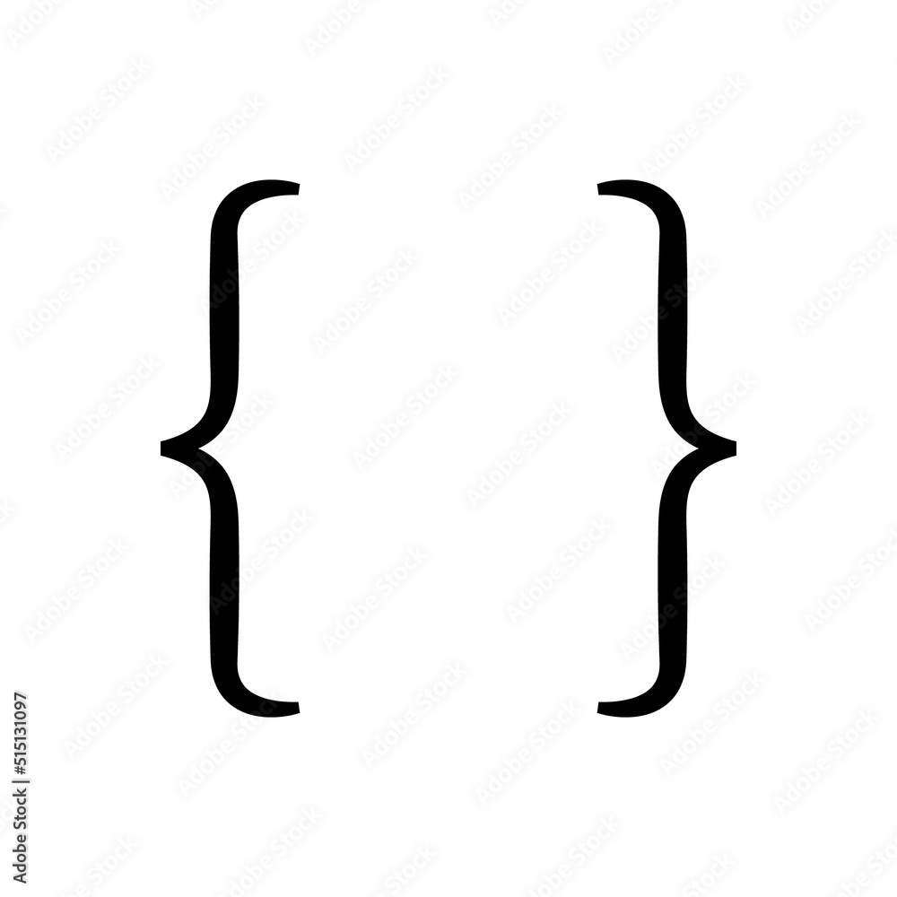 Curly bracket icon. Parenthesis for text. Symbol of typography isolated ...