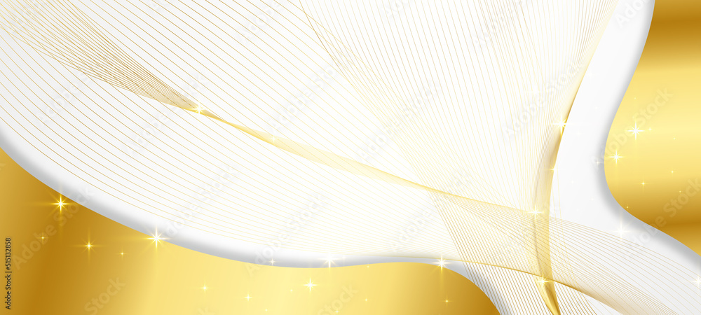 Modern white and gold abstract background. Abstract geometric shape ...