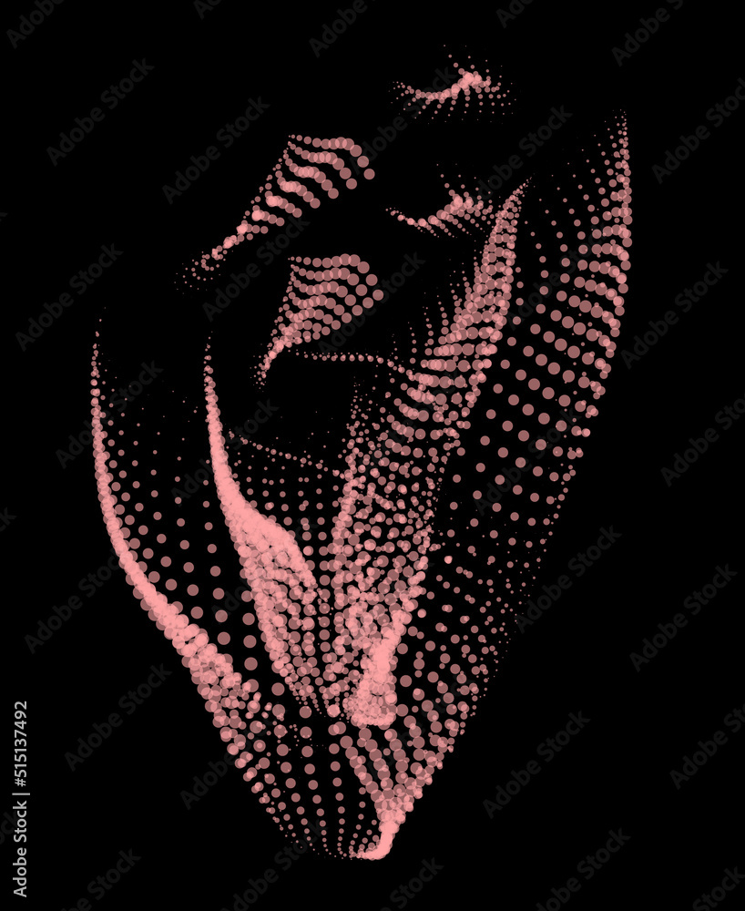 3d dynamic node of big data dots science. Wave infinity sinusoid line ...