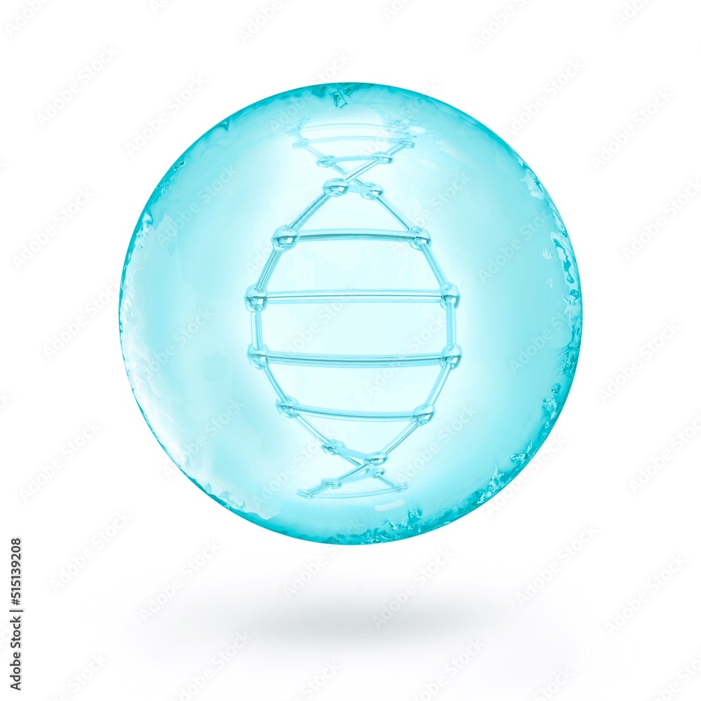 Dna molecule in egg cell. technologies in reproductive medicine. 3d ...