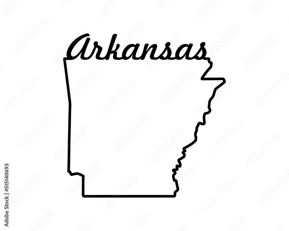 US state map. Arkansas outline symbol. Vector illustration Stock Vector ...