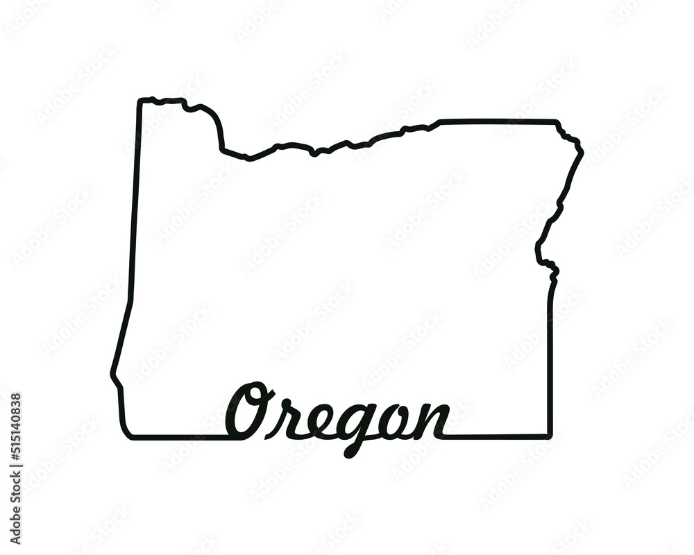 US state map. Oregon outline symbol. Vector illustration Stock Vector ...