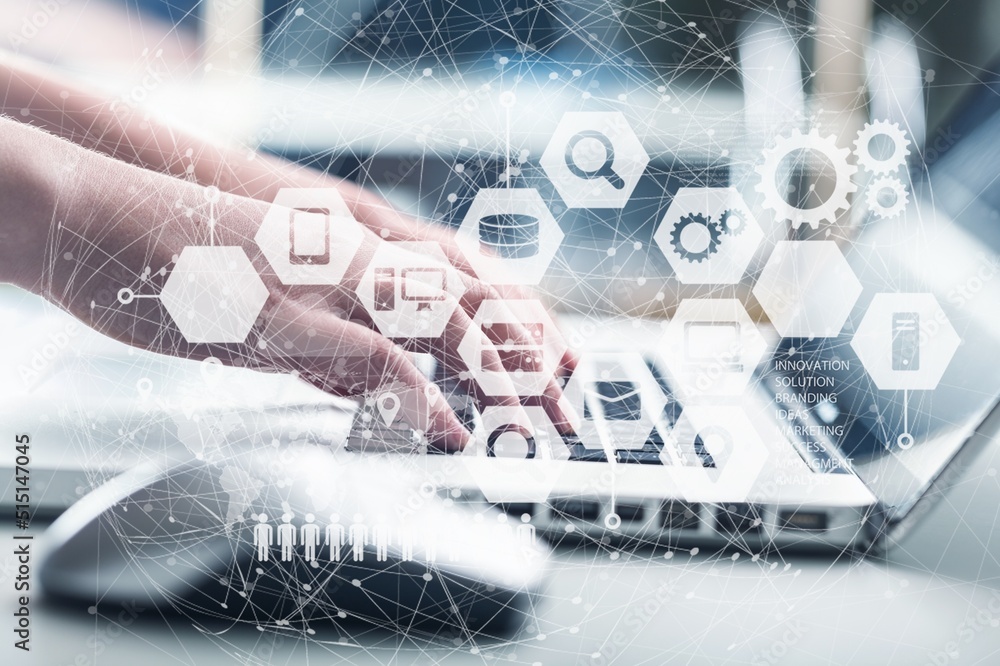 Internet of Things technology, using laptop computer with E-commerce ...