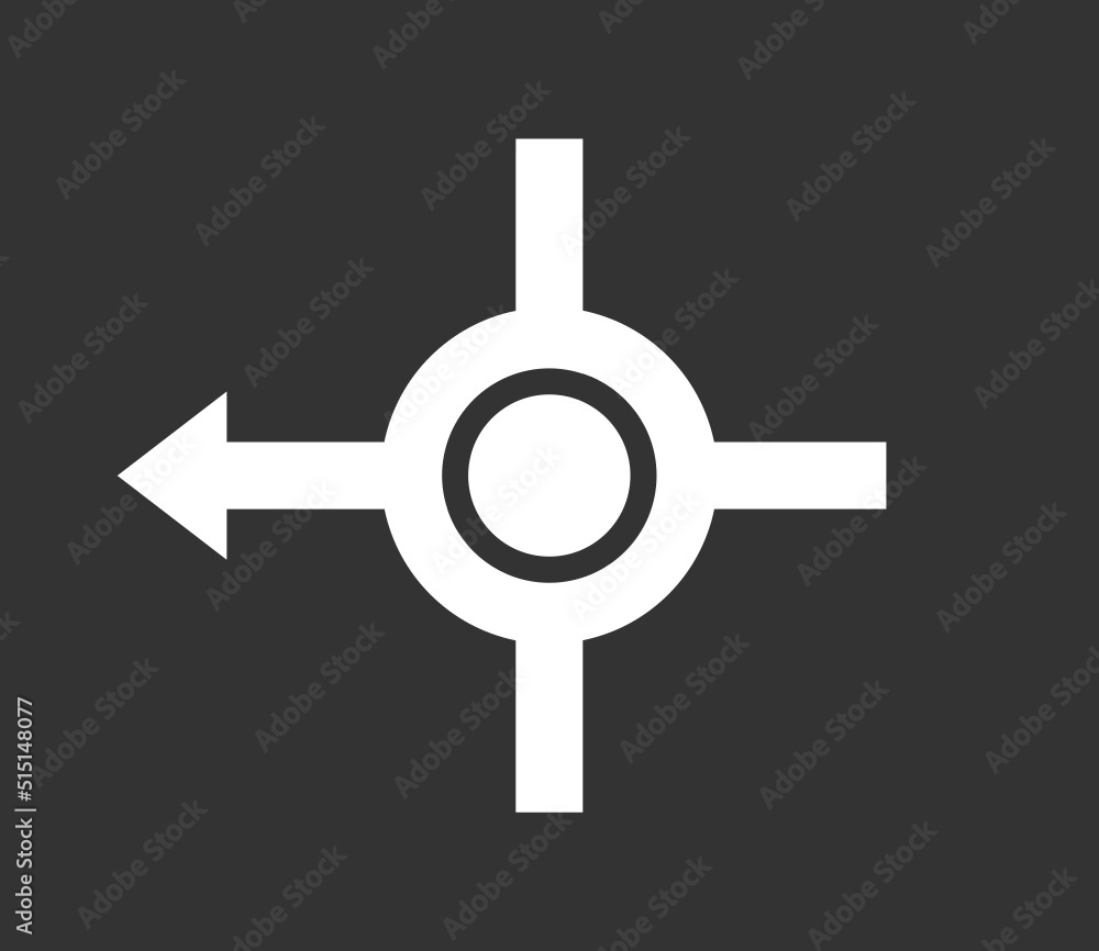 rond-point tourne à gauche flèche symbole Stock Vector | Adobe Stock