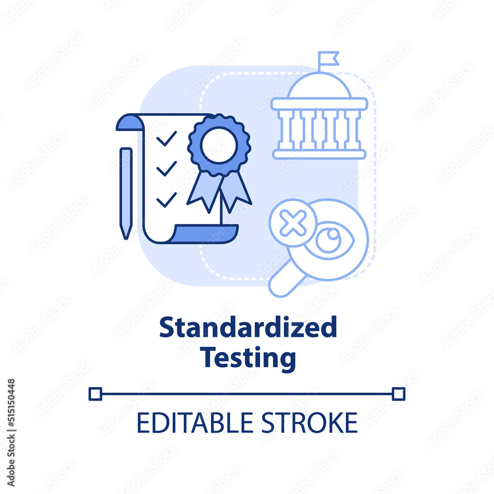Standardized testing light blue concept icon. Administrated exams ...