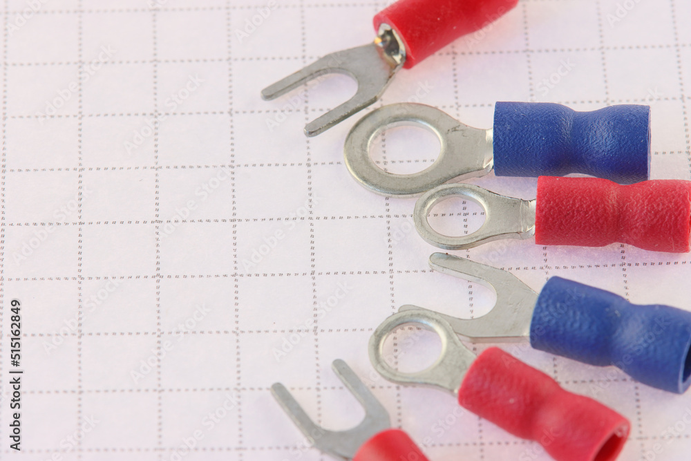 Foto de Coloured crimp terminals for different wire sizes. Copper ...