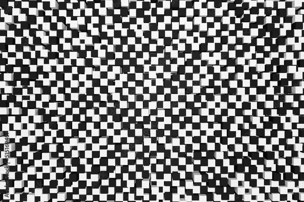 black and white checkered texture. Futuristic background with black and ...