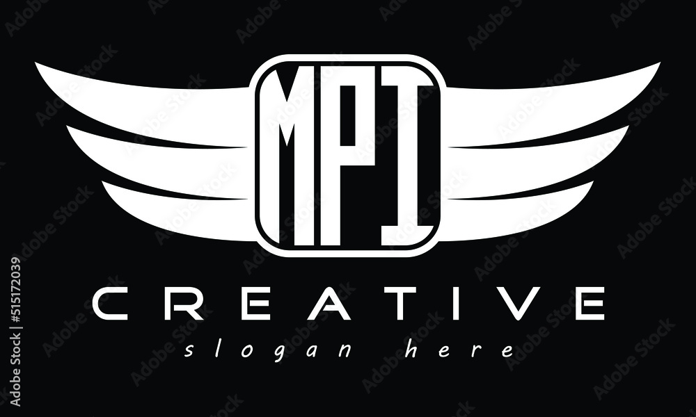MPI three Letter Wings Flying Initial wing symbol minimalist creative ...
