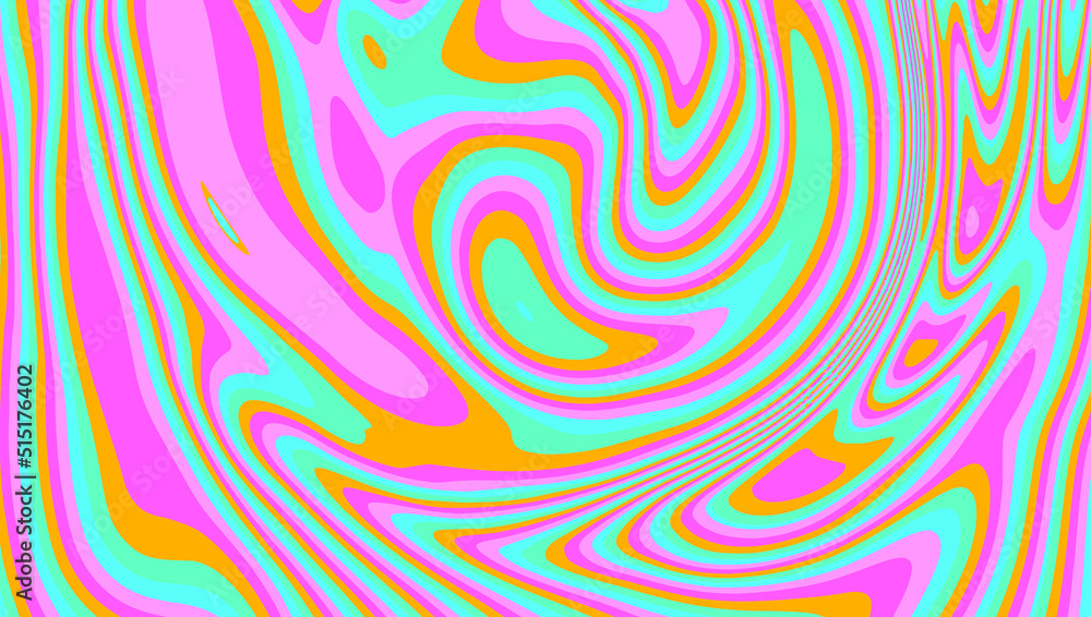 Op-art psychedelic background with distorted and wavy lines and curves ...