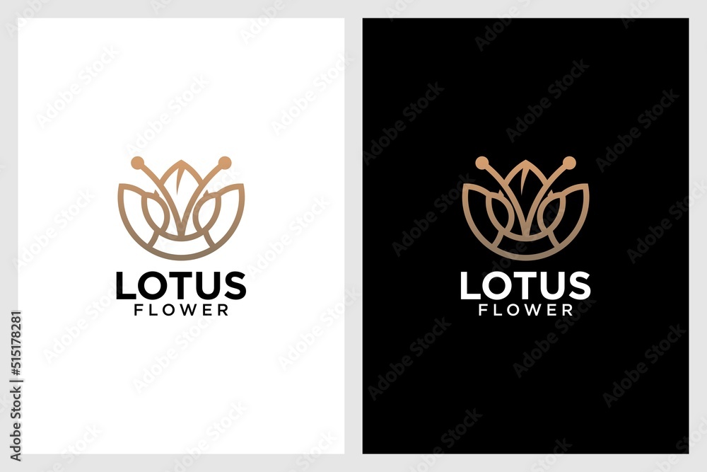 lotus logo design with flowers Stock Vector | Adobe Stock