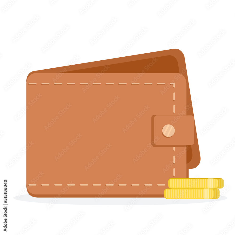 Empty wallet. Wallet without money, a symbol of poverty. Payment delay ...