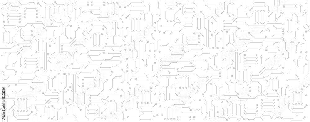 Back and white circuit electronic or electrical line with circle ...