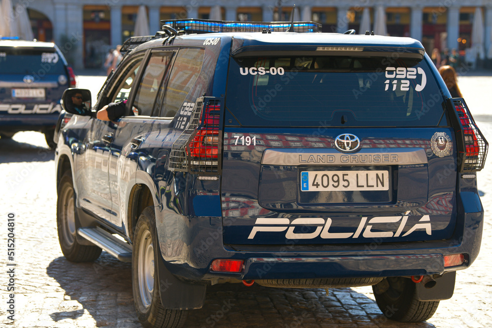 National Police (Policia) of Spain with Toyota Land Cruiser SUV cars in ...