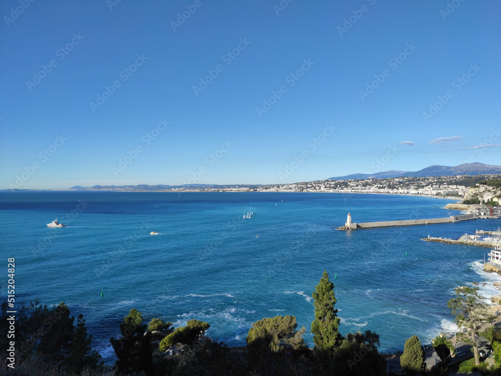 The Lighthouse of Nice (Phare de Nice). The lighthouse has the form of ...
