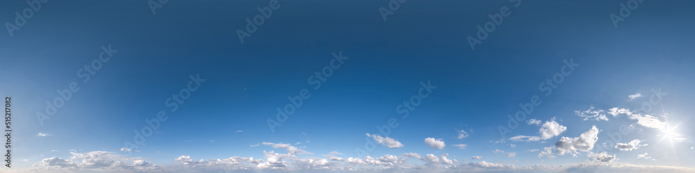 Seamless clear blue sky hdri panorama 360 degrees angle view with ...