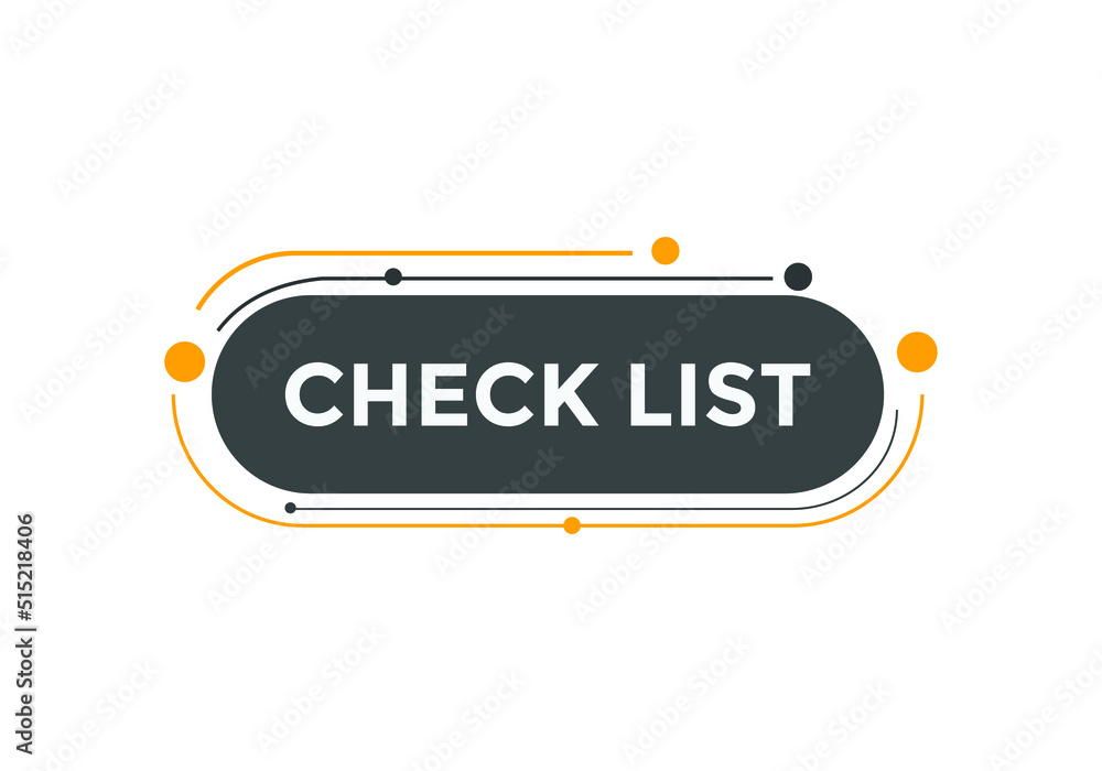 Check list text button label template. Check list on speech bubble ...
